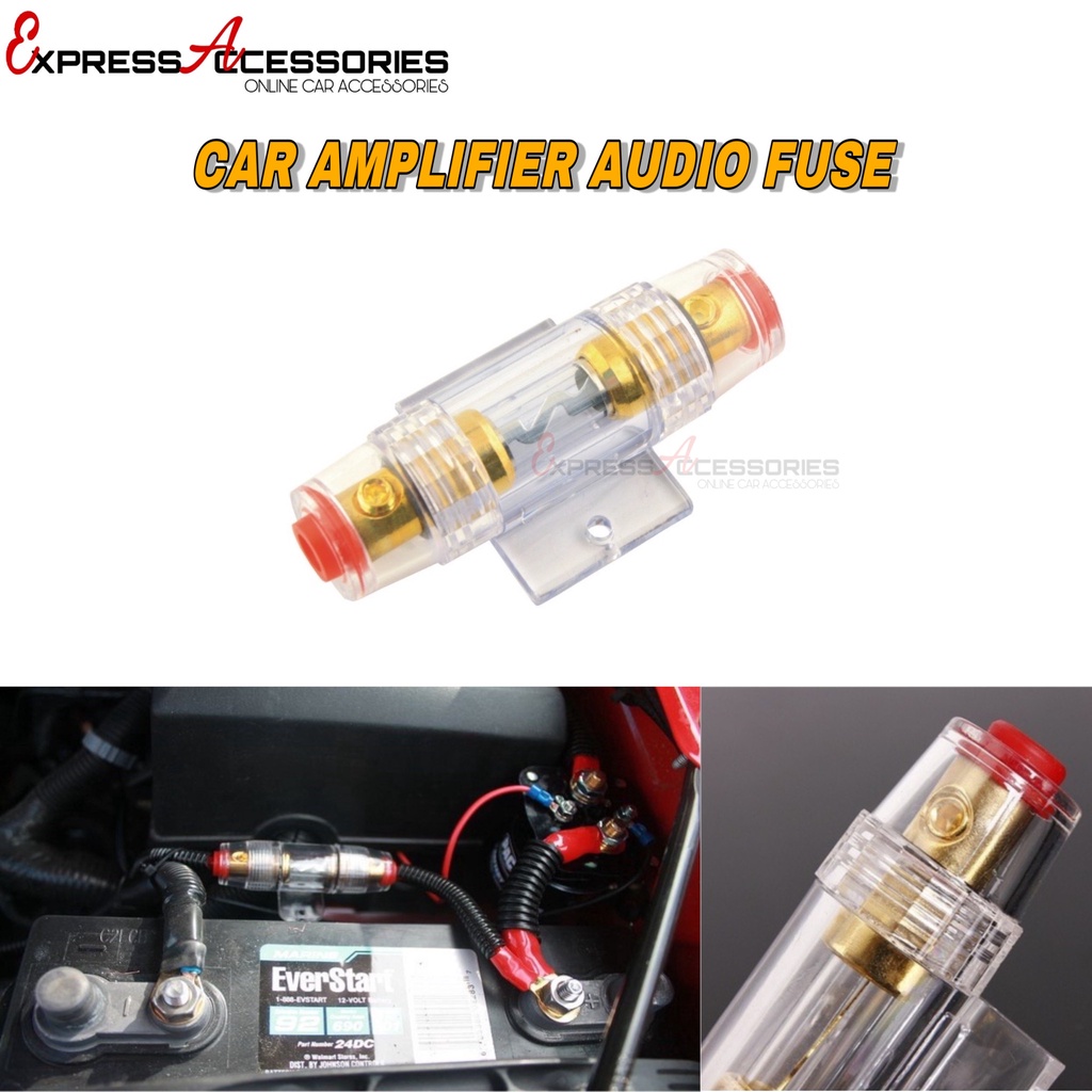 Car Audio In line 4 or 8 Gauge AWG AGU Fuse Holder Box with 60 Amp Fuse ...