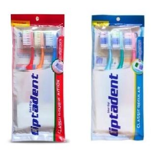 Ciptadent TOOTHBRUSH CONTENTS 3 CLASSIC DOUBLE ACTION REGULAR SOFT ...