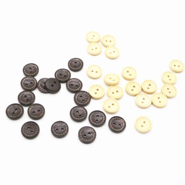 [Ready Stock] Wooden Button Two Eye Dotted Butang Kayu 15mm | Shopee ...