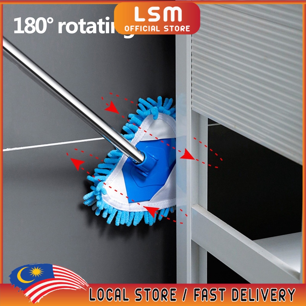 LSM READY STOCK Segi Tiga Mop Lantai 180 Degree Rotatable Adjustable ...