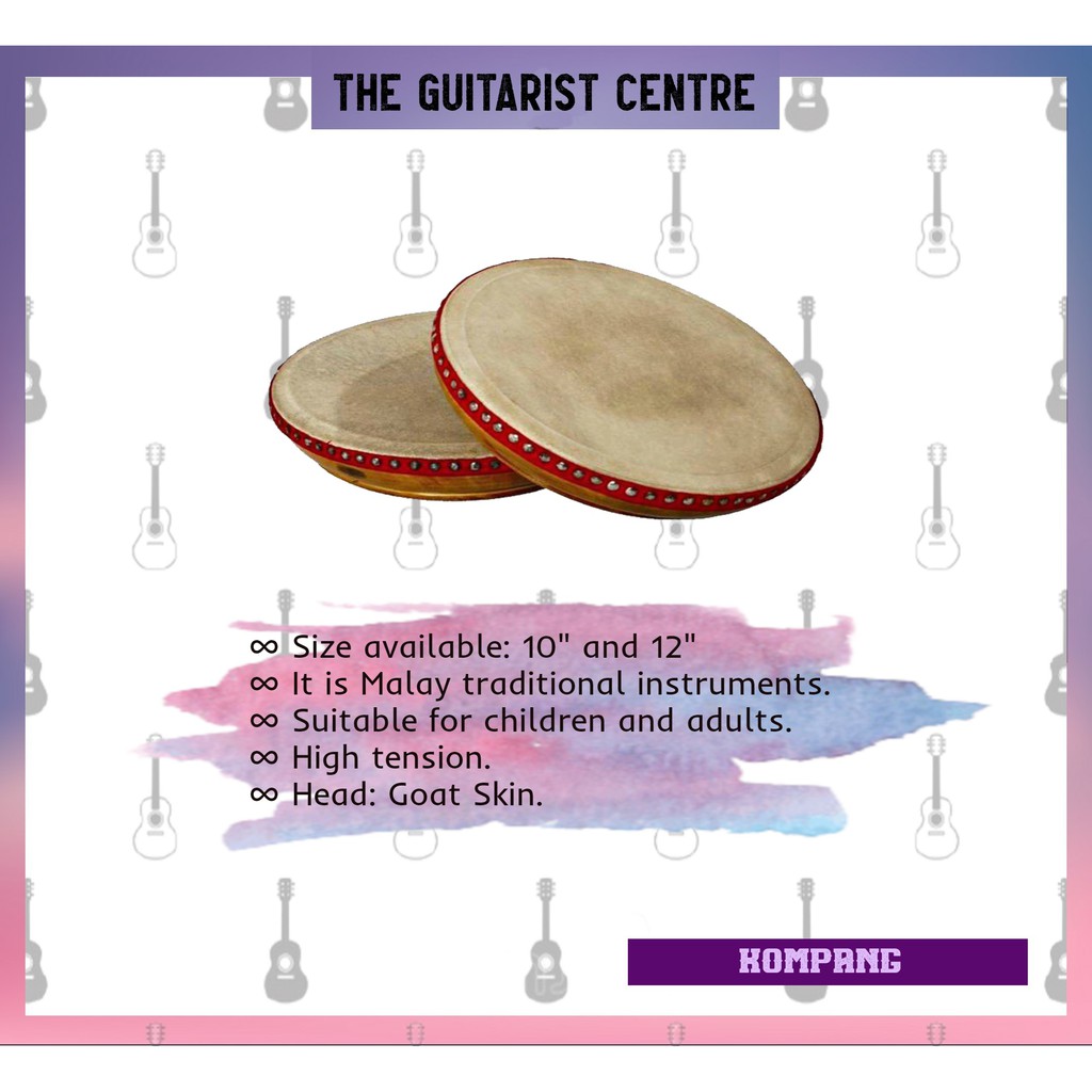 10"/12" Kompang Malay Traditional Instrument for Children/Adults ...