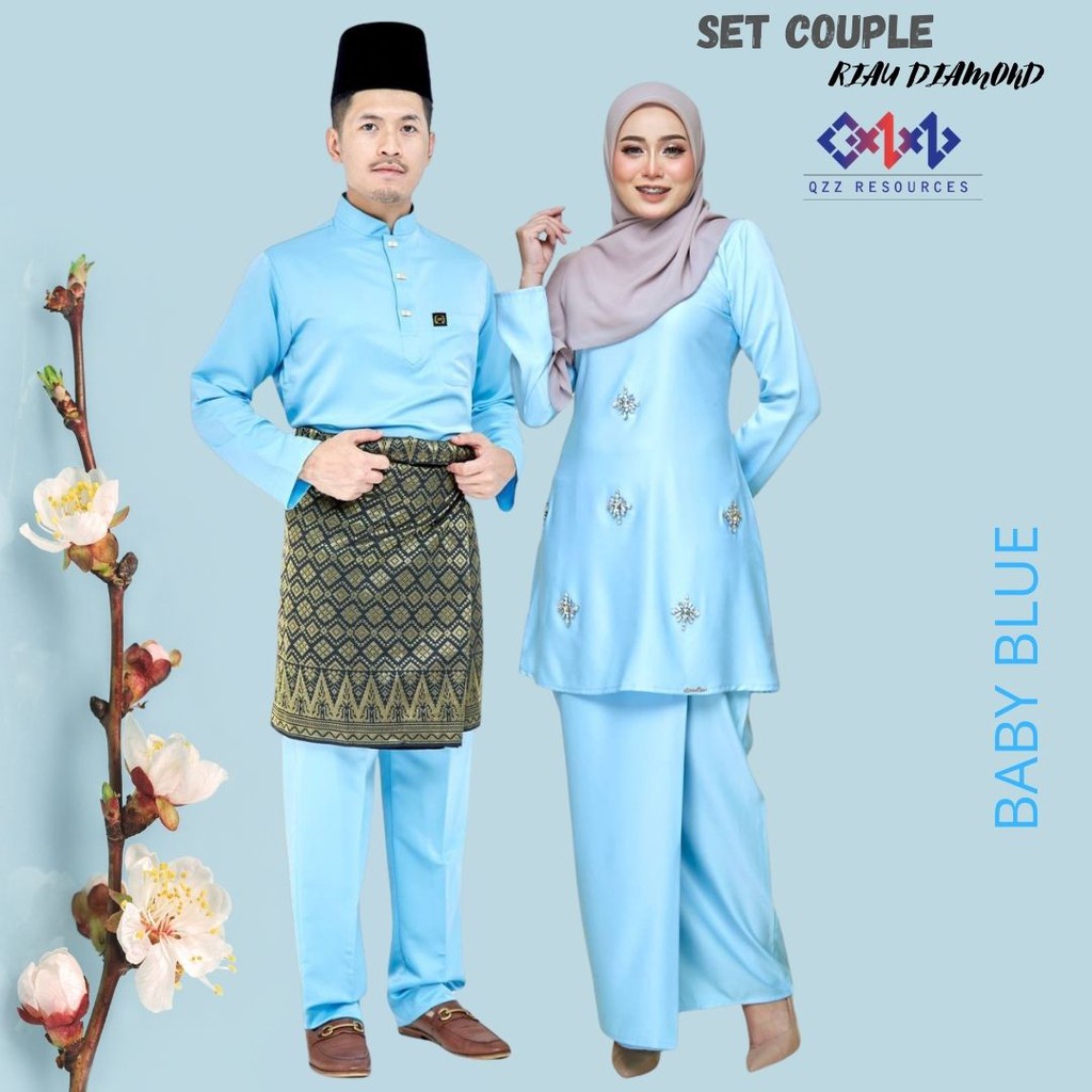PROSES 7-10HARI📌 [baby blue] Set Couple Kurung Riau Diamond Baju Melayu ...