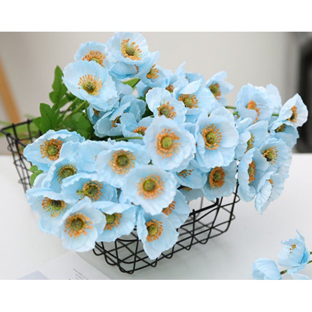 4 Head Poppies Artificial Flower for Wedding Home Office Daisy ...