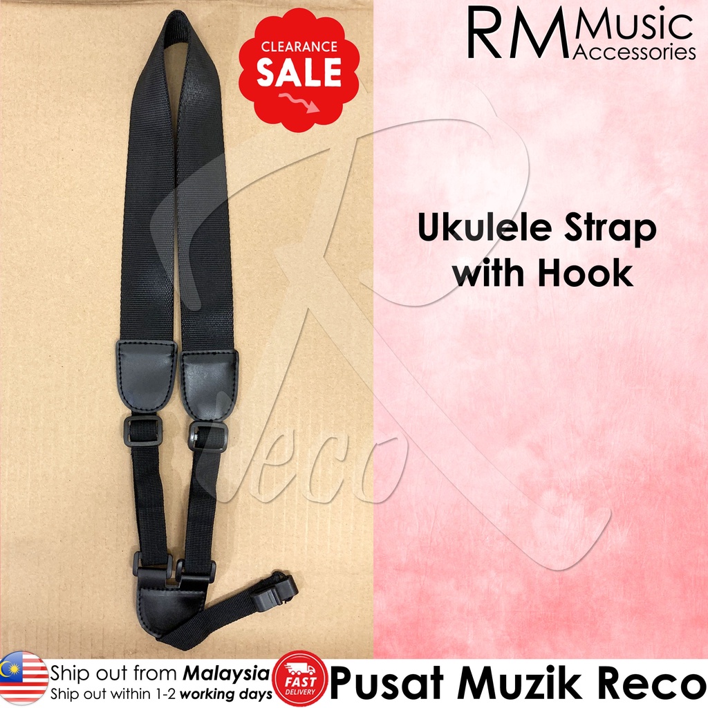 ⚡OFFER⚡ RM Black Ukulele Strap with Hook 1.5in width Ukulele Neck Strap ...