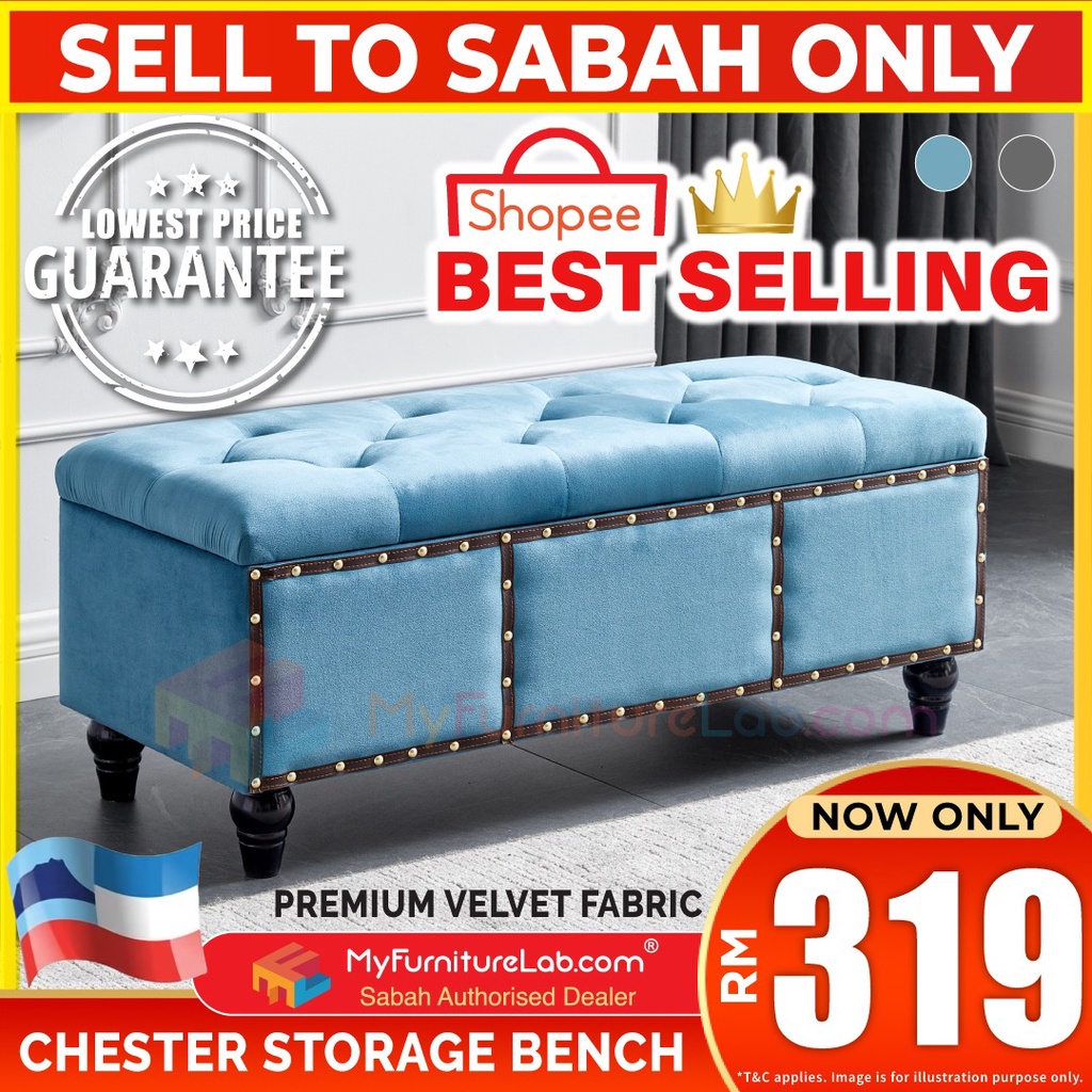 【𝐒𝐎𝐋𝐃 𝐎𝐔𝐓 】 CHESTER BENCH CHAIR (BLUE) | Shopee Malaysia