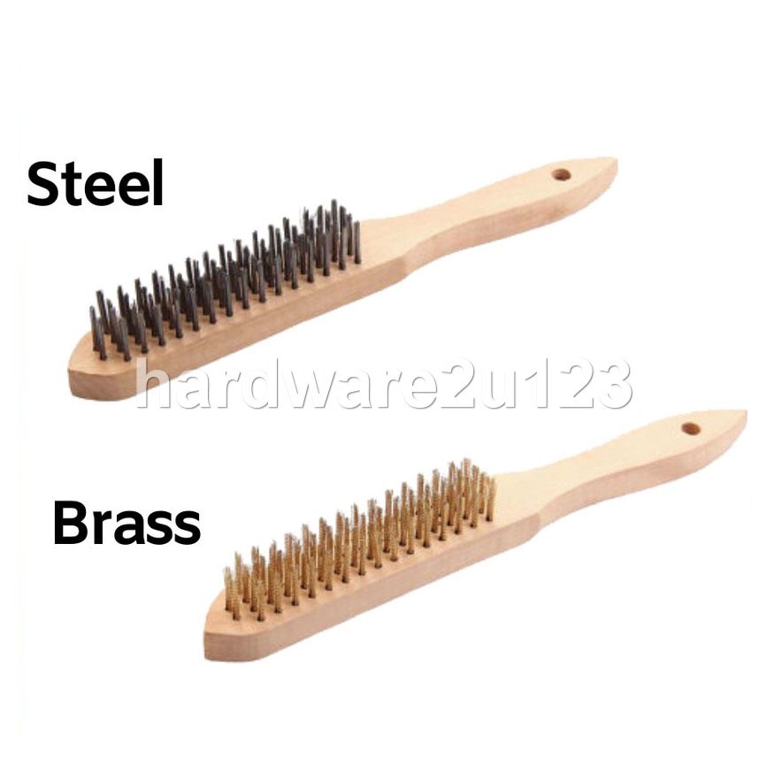 1 Doz Copper Brass Steel Wire Brush Wooden Handle Pure Copper Brush ...