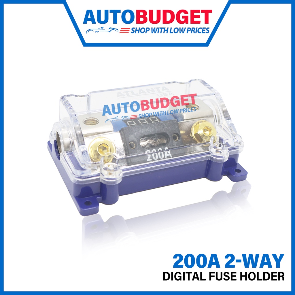 200A Digital Fuse Holder LED Voltage 2-Way Car Fuse Holder Box | Car ...