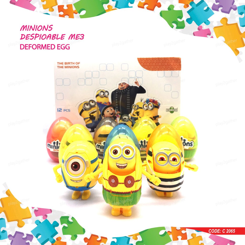 3PCS SET Deformed Egg JT2001A Despioable ME3 Deform Minions Interesting ...