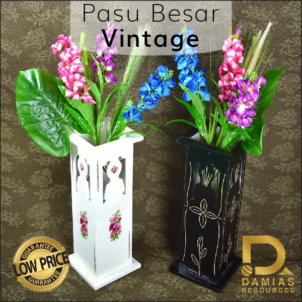PASU BUNGA HIASAN KAYU WOODEN UKIR VINTAGE BY DAMIAS HARGA KILANG NEW ...