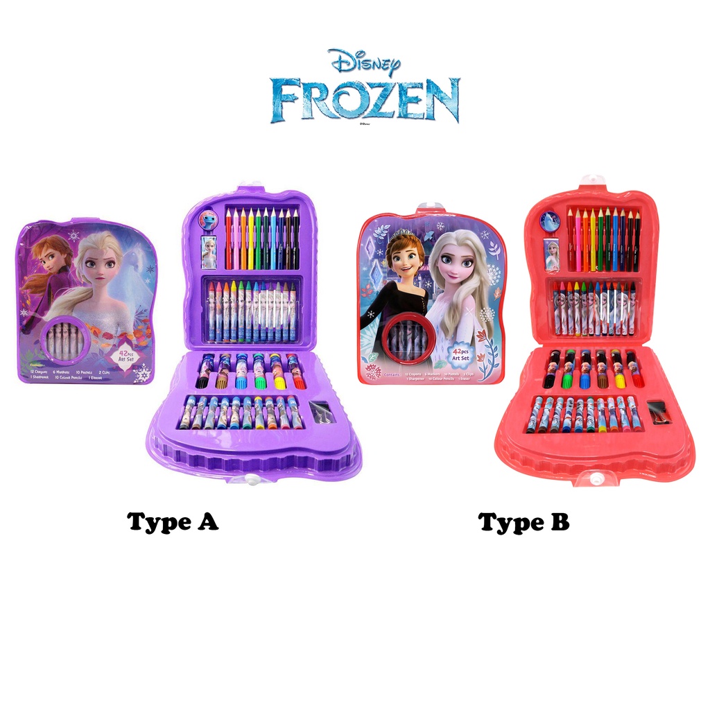 ️New! Disney Frozen 2 Princess Elsa & Anna 42Pcs Art Set / Set Seni ...