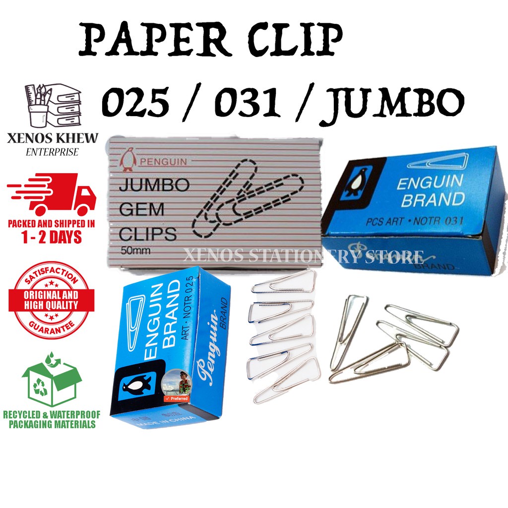 PAPER CLIP 025 / PAPER CLIP 031 / JUMBO PAPER CLIP (READY STOCK ...