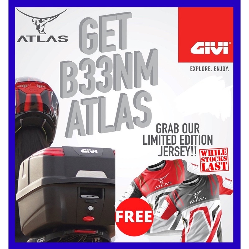 [100% Original] B33NM ATLAS GIVI BOX 2022 Design B33 Top Case Monolock Top Box EX5 LC135 VF3i ...