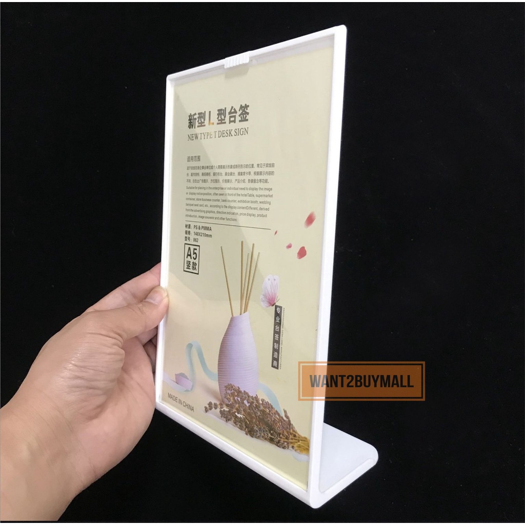 🇲🇾 A4 A5 A6 Vertical Acrylic T L Stand Display for Menu Product ...