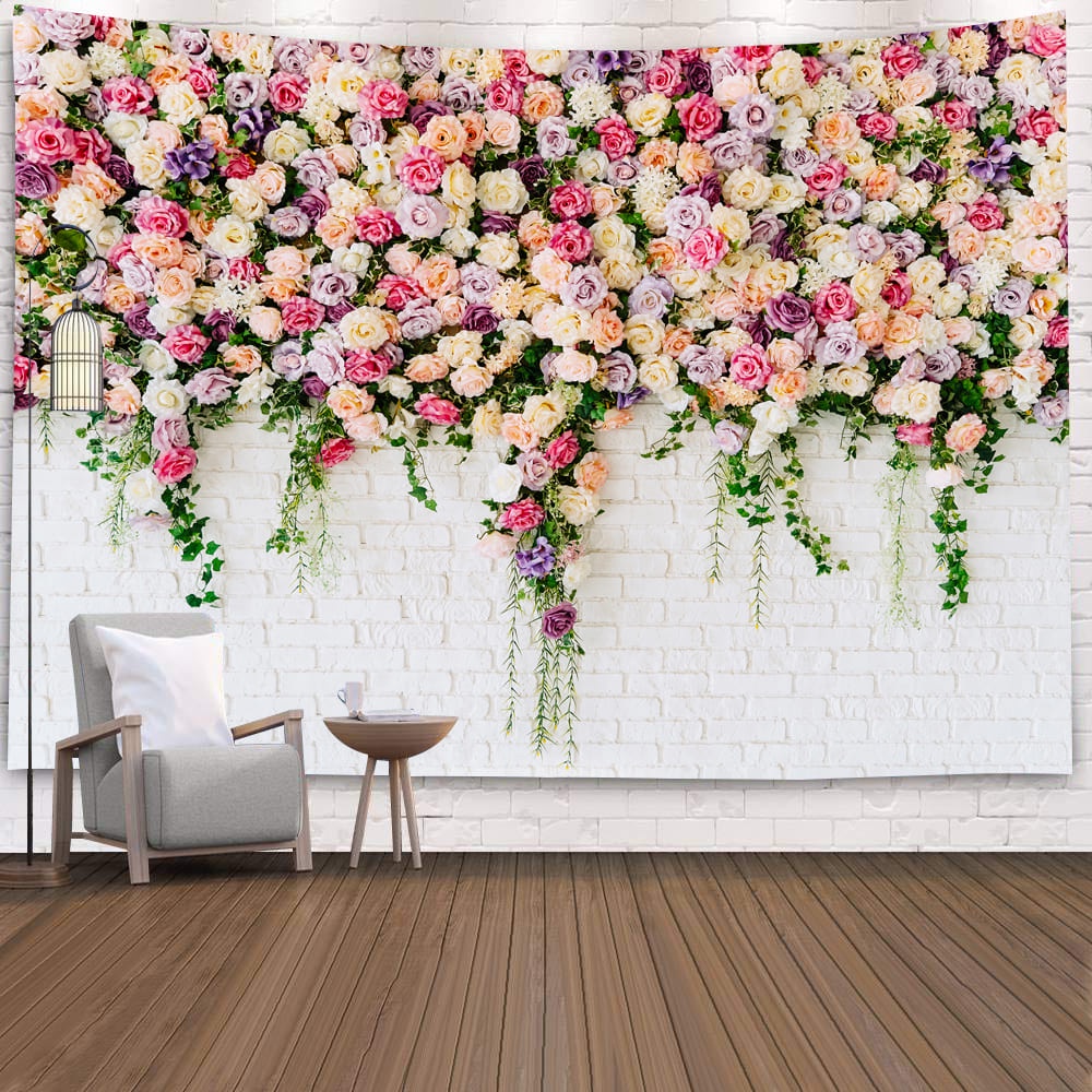 Flower Wall Decoration Tapestry Nordic Style ins Beautiful Flower and ...