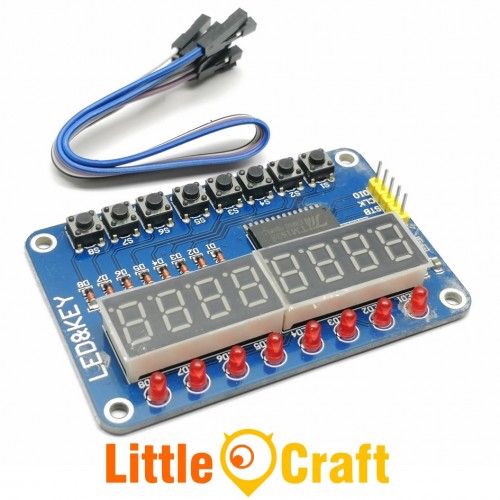 TM1638 8-Digit 7-Segment with 8-LEDs and 8-Push Buttons Module | Shopee Malaysia