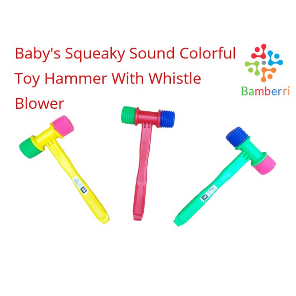 Children's & Baby's Squeaky Sound Colorful Toy Hammer With Whistle ...