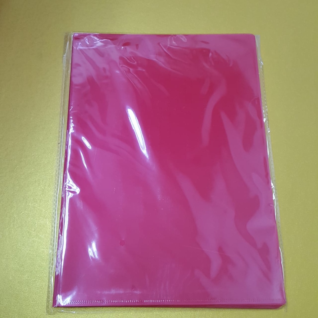 A4 Clear Folder PVC Document Holder L Shape 12pcs pack SEMI TRANSPARENCY COLOUR / L SHAPE FILE ...
