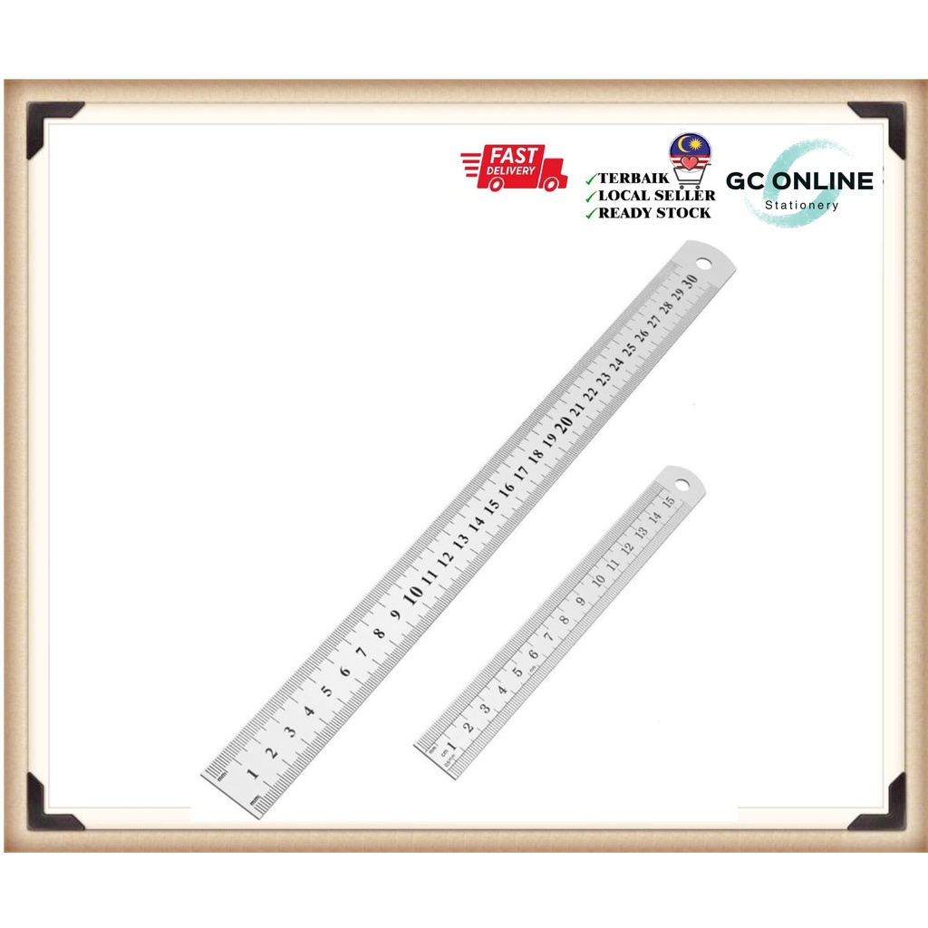 Steel Ruler / Pembaris Besi 15cm / 30cm / 60cm | Shopee Malaysia