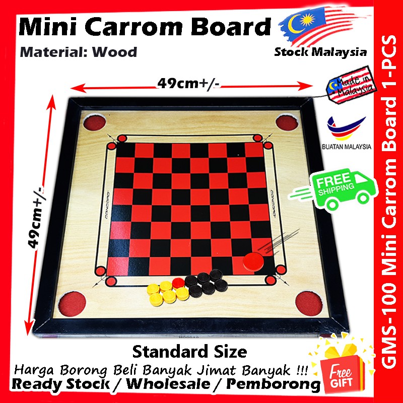 【FreeGift】Wooden Handmade Carrom Board Papan Meja Karambol Carrom Board ...