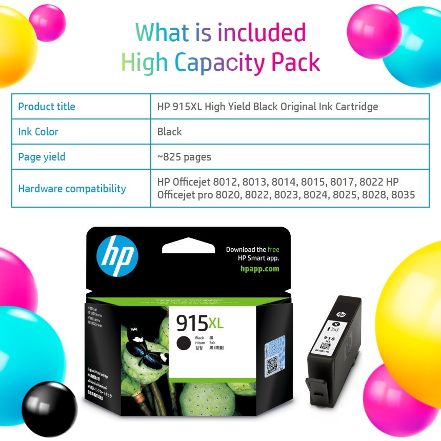 HP 915XL Black Original High Yield Ink Cartridge | Shopee Malaysia