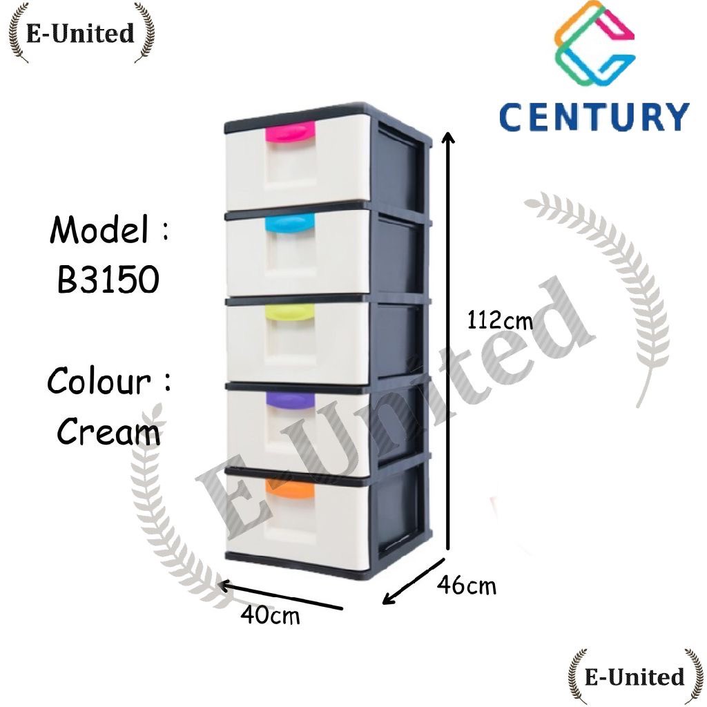 Century* B3150 Single Column 4 Tier MULTICOLOR Drawer/ Multi color ...