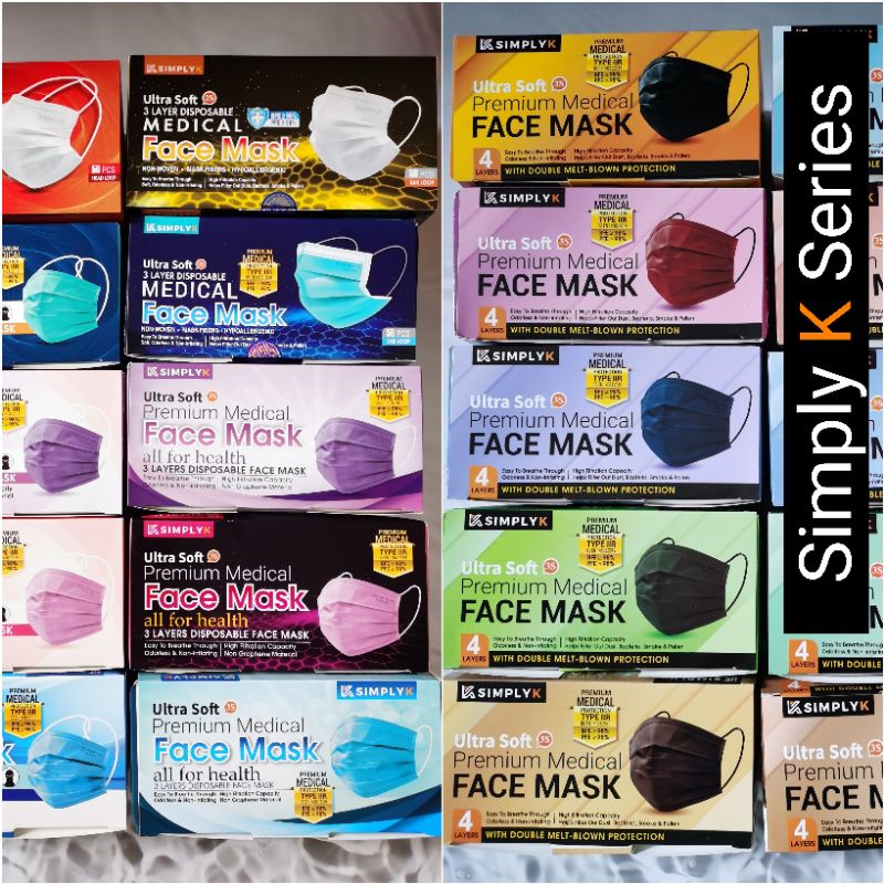 SIMPLY K 3PLY 4PLY HEADLOOP EARLOOP NEW DESIGN DISPOSABLE FACE MASK FOR ...