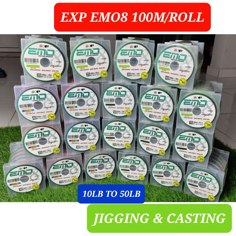 🔥🔥 NEW ARRIVAL!! EXP EMO 8 JIGGING & CASTING BRAID X8 100M PER ROLL | Shopee Malaysia