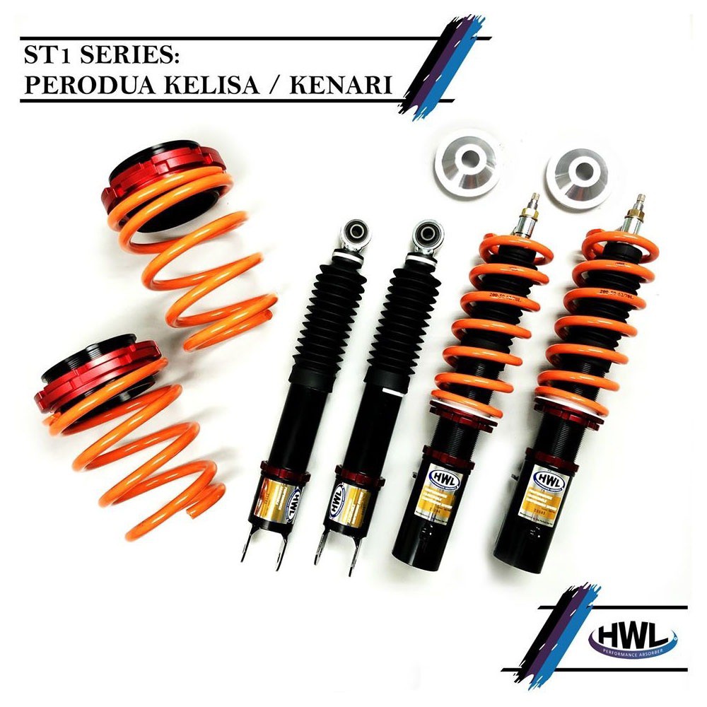 Perodua Kelisa- HWL ST-1 Fully Adjustable Suspension/Coilovers | Shopee ...