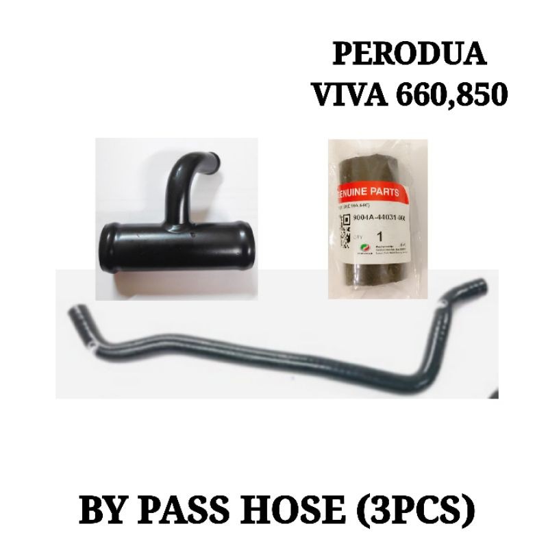 BY PASS HOSE (SET) (3PCS) PERODUA VIVA 660,850 (WITH WATER PUMP PIPE ...