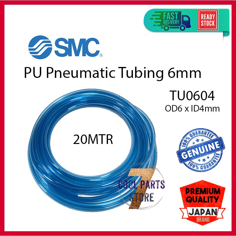 Japan SMC PU 6mm (20 MTR) Air Tube Hose Pipe Blue Pneumatic Tubing Hose ...