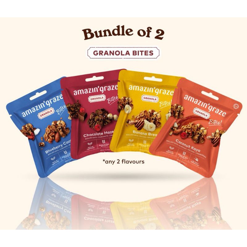 💥SALE💥 [Bundle of 2] Amazin' Graze Mini Granola Bites (2 x 40g ...