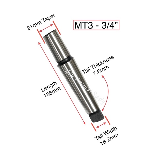 Drill Chuck Arbor MT2-JT6 / MT2-B16 / MT2-B18 / MT3-JT6 / MT3-5/8 ...