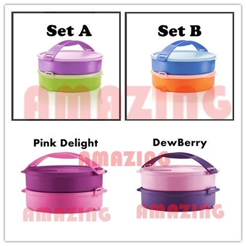 Tupperware Round Click To Go 880ml/ Bekas Makanan/ Bekas Bungkus/ Tapao ...