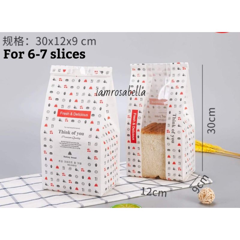 (5pcs/set) Toast Bag / Bread Bag /Bekas Roti Plastik Transparent Window ...