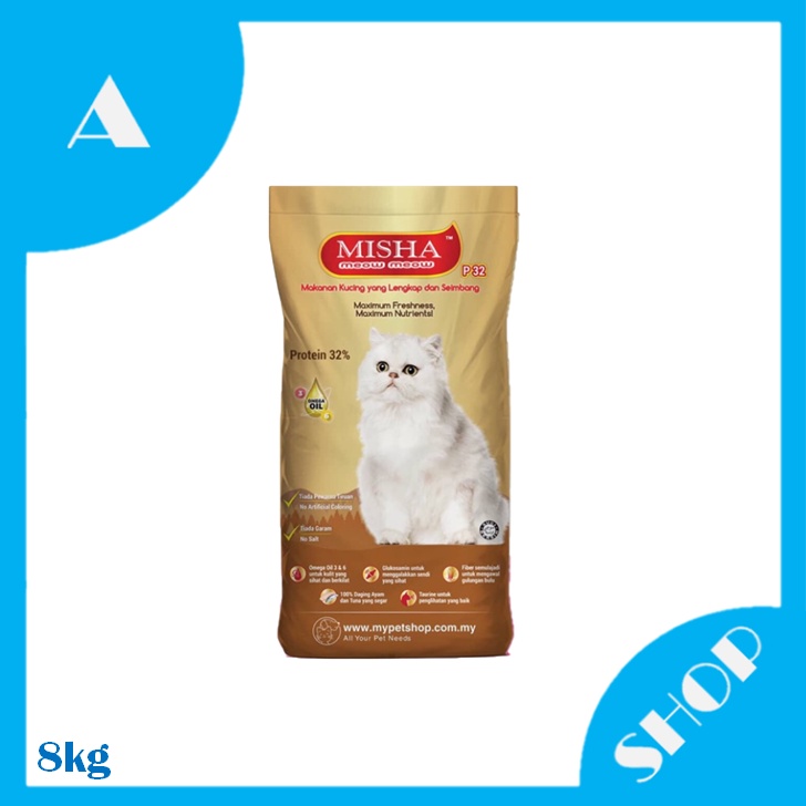 Misha Cat Dry Food 8kg (Chicken & Tuna /Ocean Fish /Seafood) | Shopee ...