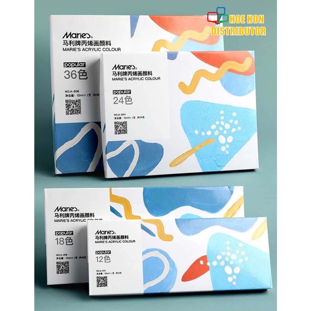 Marie's Acrylic Color Painting Set 5ml or 12ml 12c 18c 24c 36c Indoor ...