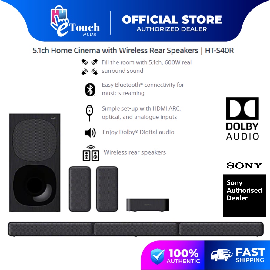 [READY STOCK] Sony (600 W) 5.1CH Home Cinema Soundbar System HT-S40R ...