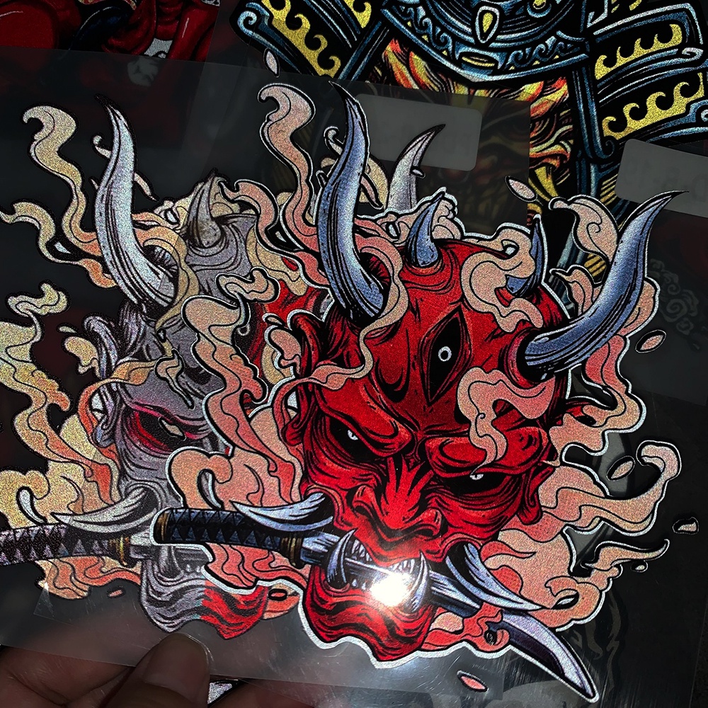 Reflective Anime Japanese Waterproof Samurai Stickers Car Motorcycle ...