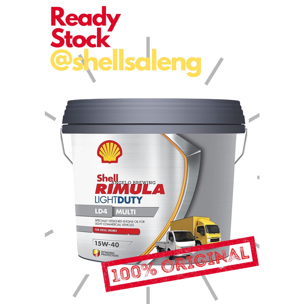 Shell Rimula Light Duty LD4 15W-40 7.5L Pails For Diesel Engine ...
