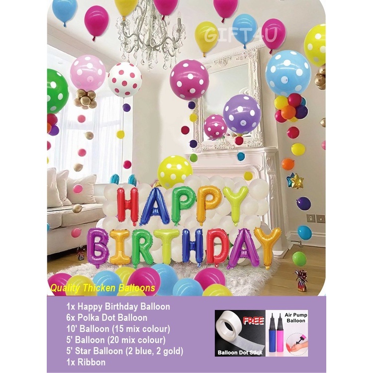 Happy Birthday Decoration Set Balloon Set Ballon Birthday Set Belon ...