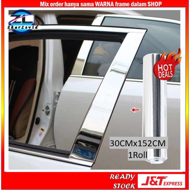 Silver Chrome Sticker Door Lining Car Wrap Sticker Shining Stiker Krom ...