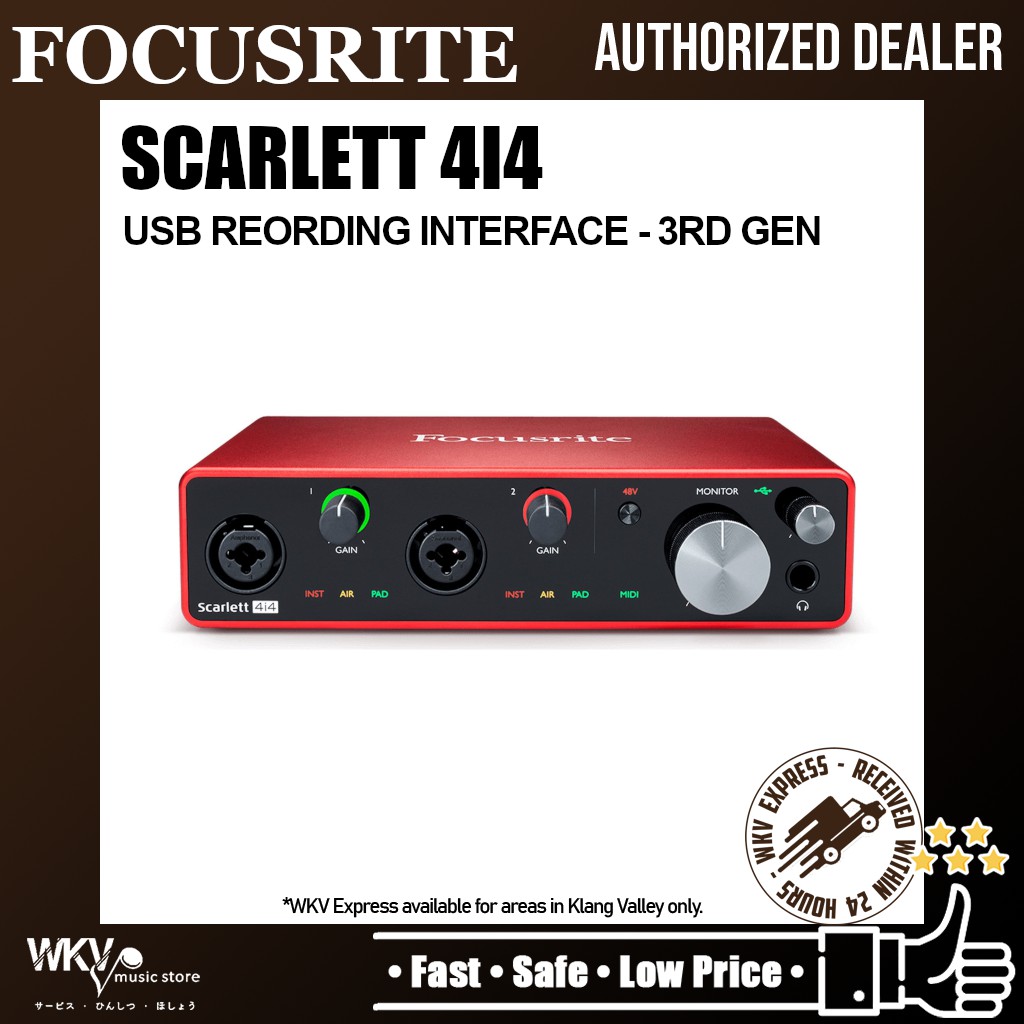 Focusrite Scarlett 4i4 3rd Gen USB Recording Interface (SCARLETT 4I4 ...