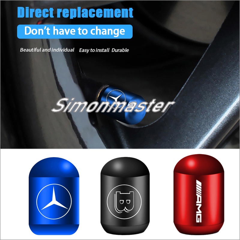 Mercedes Benz AMG Brabus C300L C180L C400L Car Wheel Tire Valve Caps ...