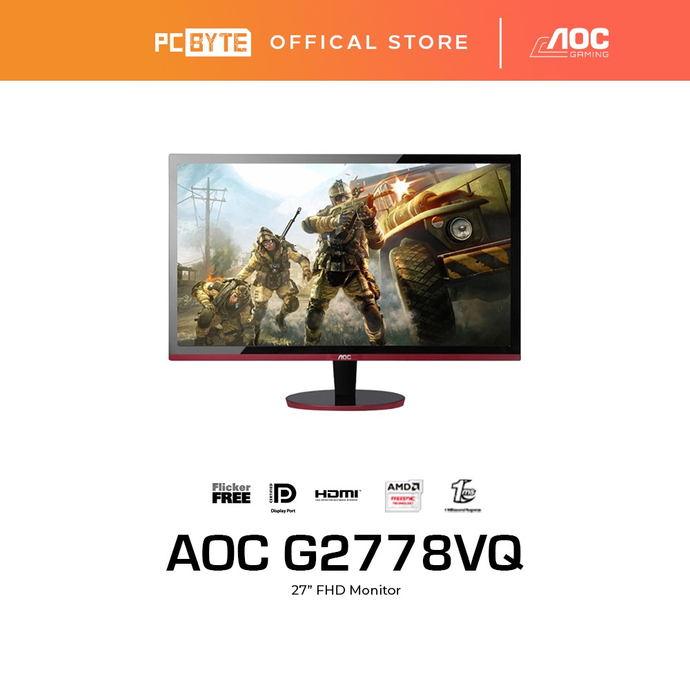 AOC G2778VQ FHD FreeSync Gaming Monitor (27"/1ms/75Hz) | Shopee Malaysia