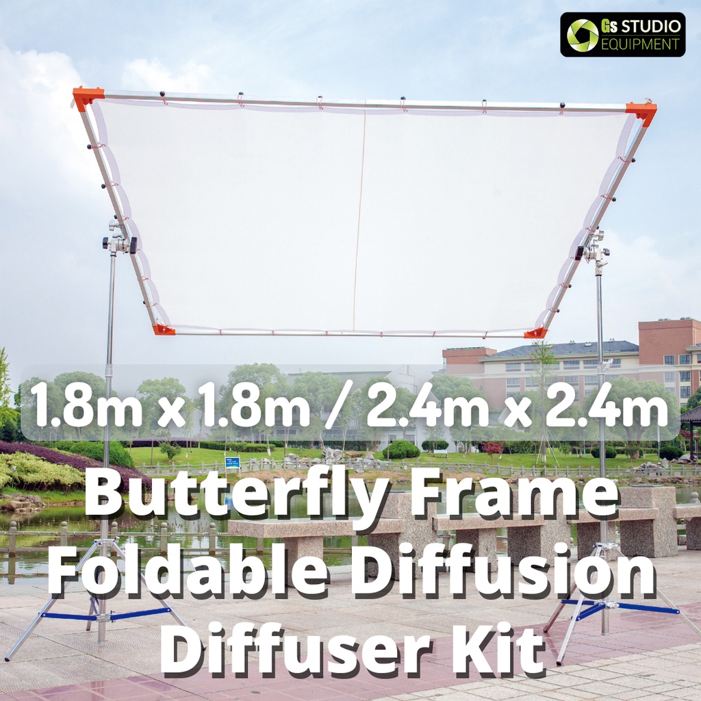 GS Butterfly Frame Foldable Diffusion Diffuser Kit (1.8M x 1.8M 2.4M x ...