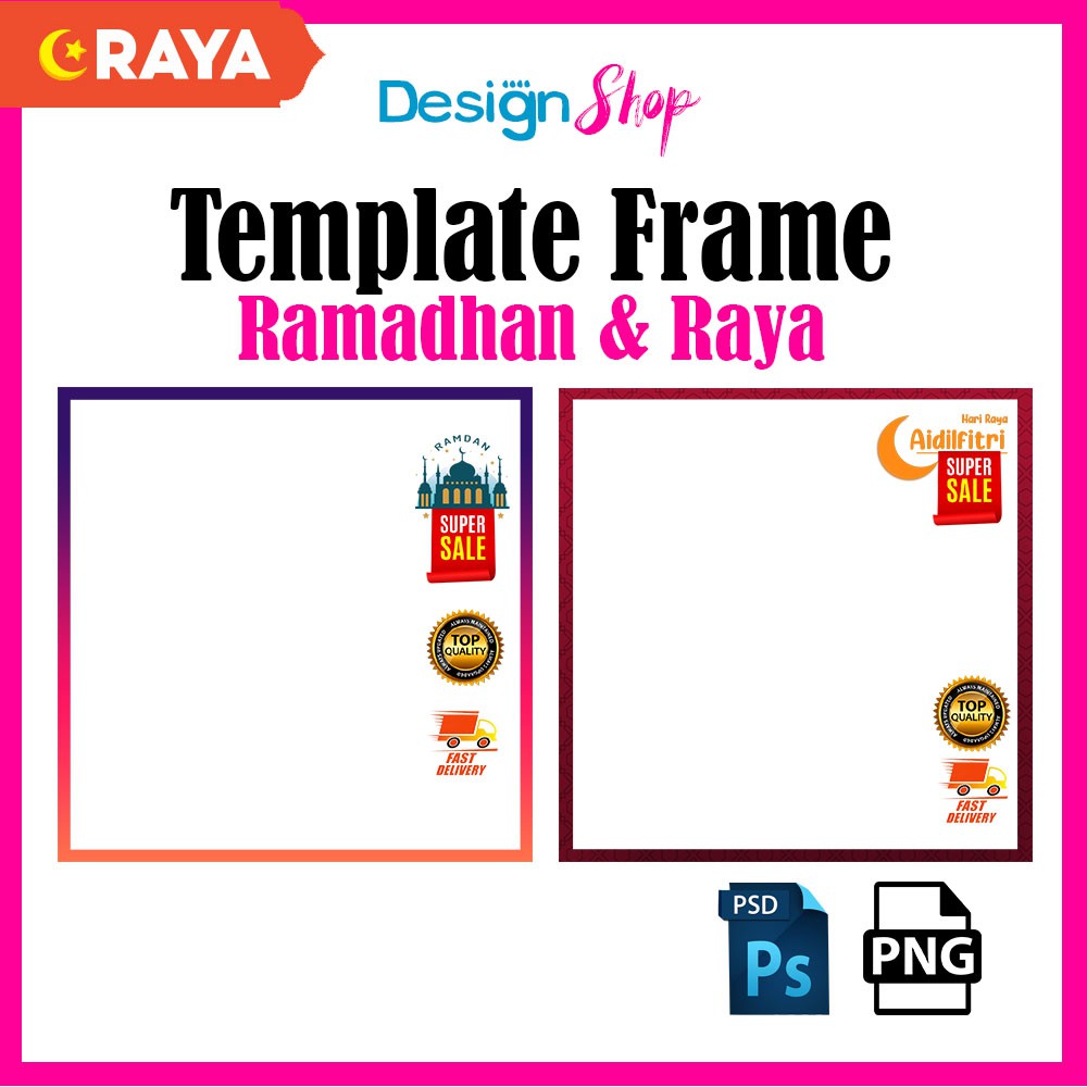 DESIGN ONLY, 20 PCS - Frame Template TEMA RAMADHAN DAN RAYA SUPER SALE ...