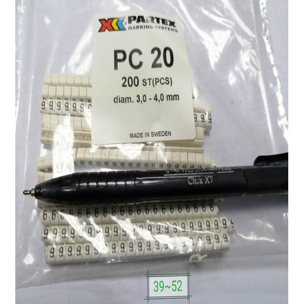 Penanda Kabel PARTEX PA 3–4MM (MOQ 100 Keping) - PARTEX PA 3-4MM CABLE ...