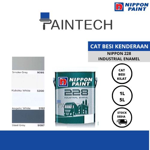 Nippon Industrial Enamel 228 Quick Dry Paint Grey (Cat Minyak Kayu ...