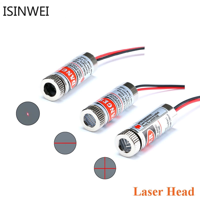 650nm 5mW Red Point Line Cross Laser Head Focusable Adjustable Laser ...