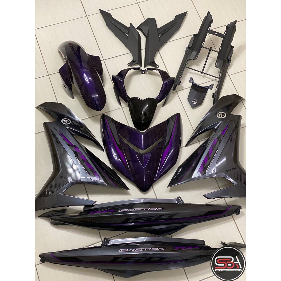 COVERSET YAMAHA Y15 YSUKU Y15ZR V1 V2 PURPLE GREY EXCITER RC SIAP TANAM CLEAR ORIGINAL VELOZI ...